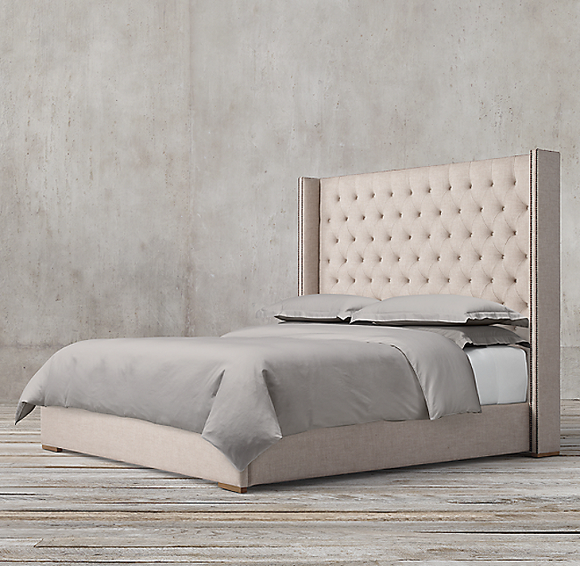 Brogan Wing Chesterfield Upholstered Bed Frame - AAA Beds